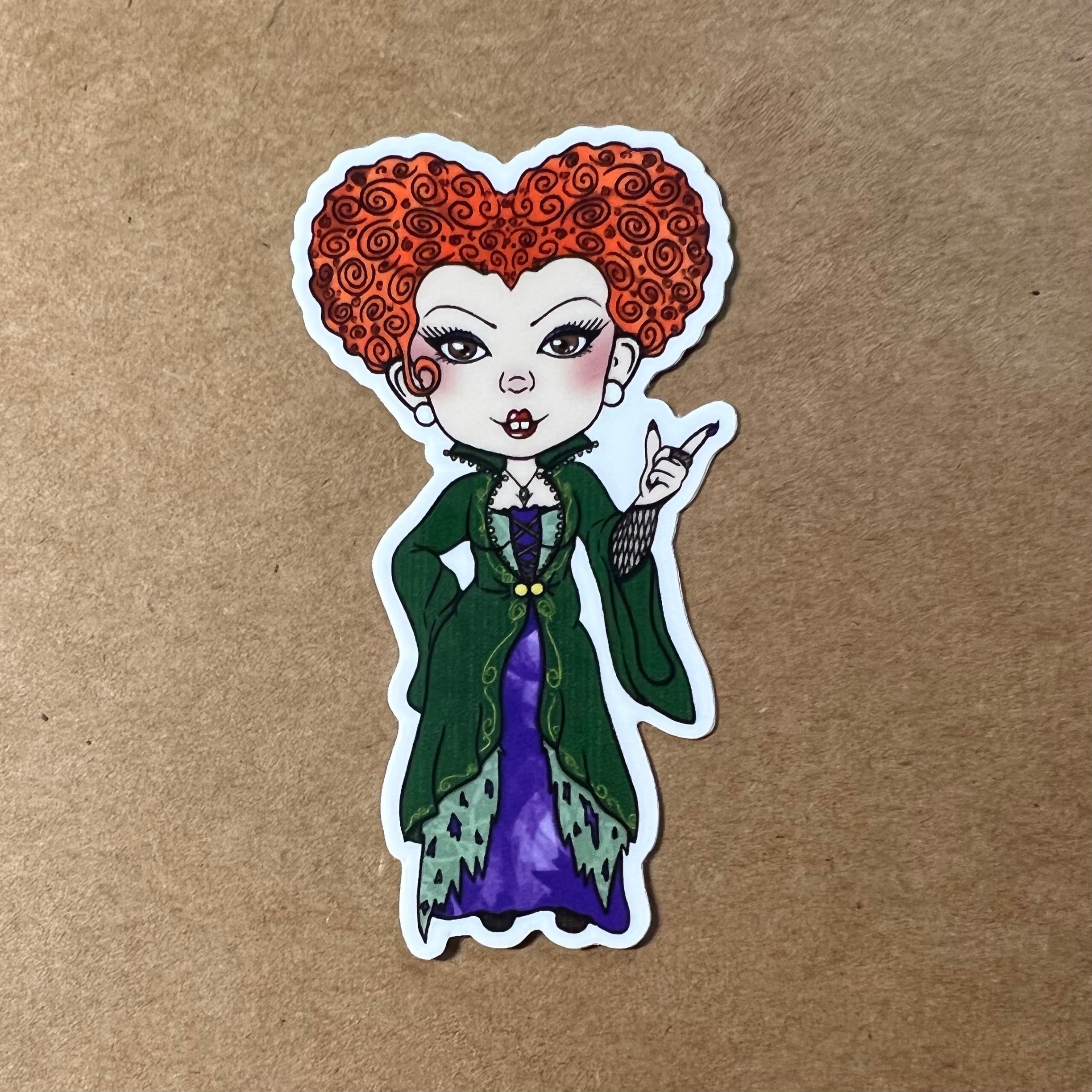 Ginger Witch 3" Matte Sticker | Harrison's Autism Art – Harrizona Dream
